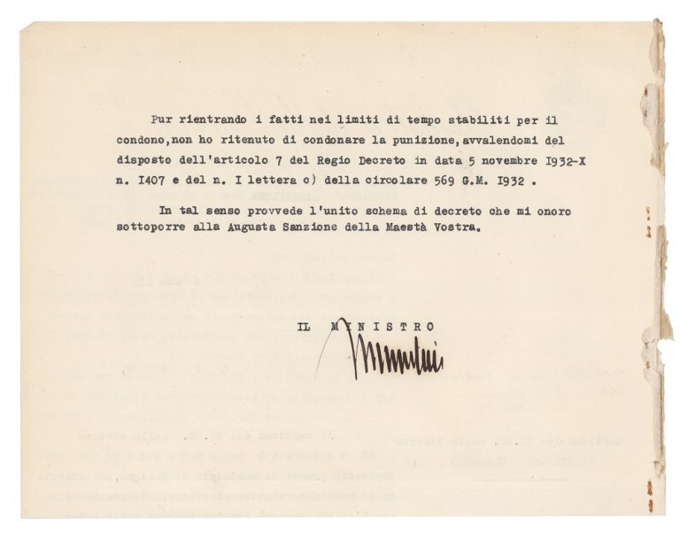 Benito Mussolini – Signed Letter – The Hebel Collection